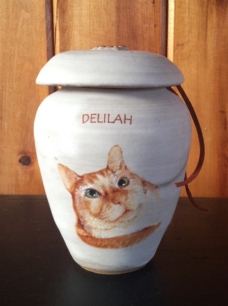 Personalized Pet Cremation Urn for Cat | Malloryville Pottery Artisan ...