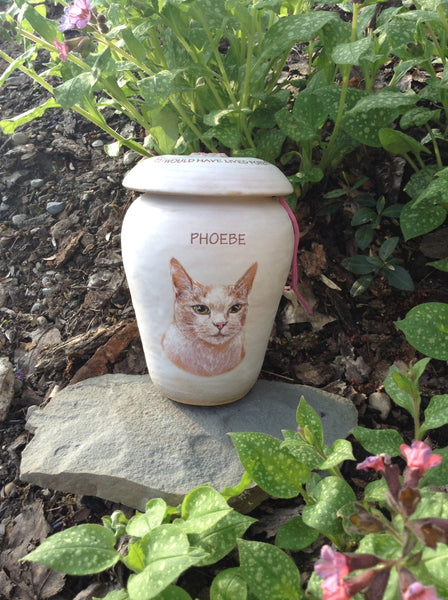 Personalized Pet Cremation Urn for Cat | Malloryville Pottery Artisan ...