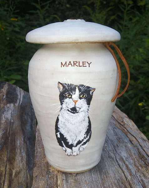 Personalized Pet Cremation Urn for Cat | Malloryville Pottery Artisan ...